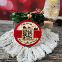 Santa Tracker ornament, QR Code Santa Ornament, NORAD QR code Santa tr ...