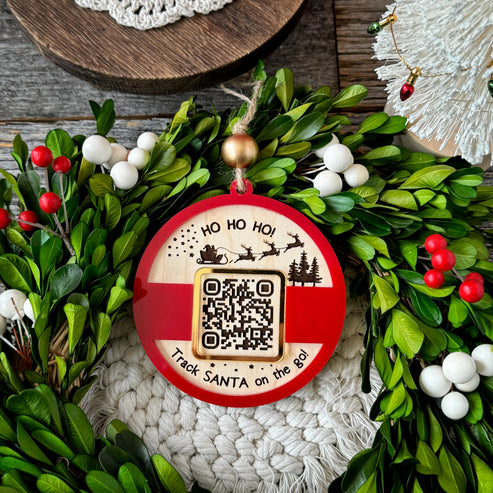 Santa Tracker ornament, QR Code Santa Ornament, NORAD QR code Santa tr ...